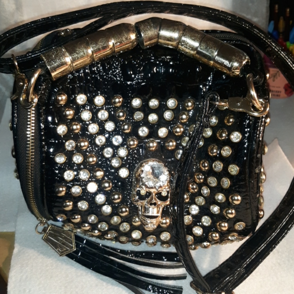 Cute Black Punk,Pin-Up Rockabilly Handbag - Gem